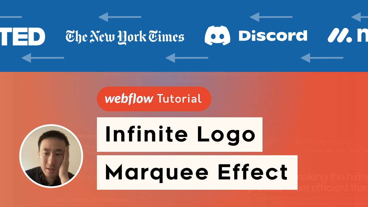 Infinite logo marquee scroll effect | Derek Siu: Freelance Webflow Developer & Website Designer